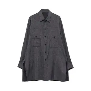 Yohji Yamamoto Melange Stripe Blouse - Black