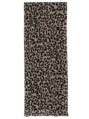 Faliero Sarti Ayame Cashmere Stole With Leopard Print - Brown