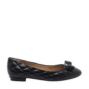 FERRAGAMO Varina Quilt Ballets - Black