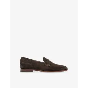 ALLSAINTS Jules Stitch Suede Loafers - Karoo Brown