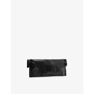 ALLSAINTS Lutece Fold Patent-leather Clutch - Black