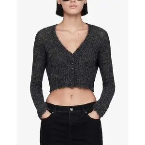 ALLSAINTS Mable V-neck Cropped Alpaca-blend Cardigan