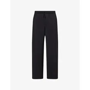 Loewe Anagram-embroidered Relaxed-fit Wool Trousers - Black