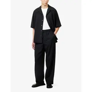 Loewe Anagram-embroidered Relaxed-fit Wool Trousers