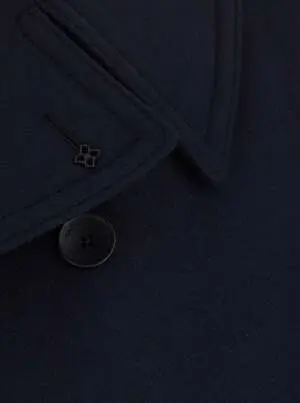 Tagliatore San Francisco' Blue Double-breasted Coat With Notched Revers In Wool Blend For - Multicolor