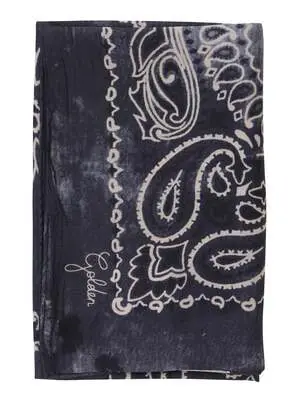 GOLDEN GOOSE Gray Silk All-over Paisley Print Scarf For - Multicolor