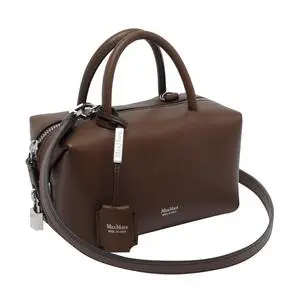Max Mara 0,3 Cm Holdalls Small Boston Bag - Brown