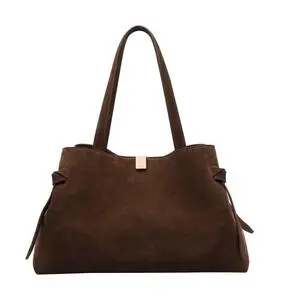 Yuzefi Suede Gyoza Tote Bag - Brown