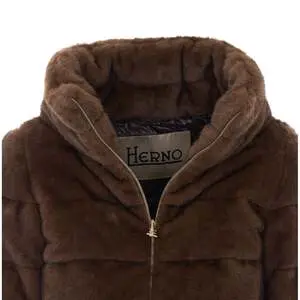 Herno Faux Fur Cape - Brown