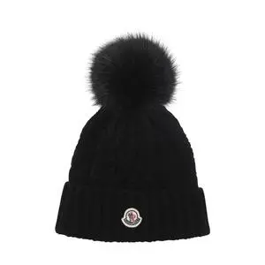 Moncler Logo Hat - Black
