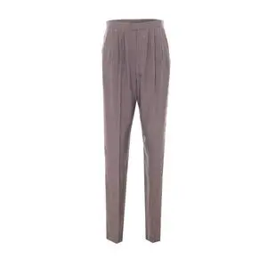 Saint Laurent Habotai Silk Pants - Gray