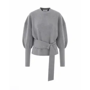 LANVIN Long-sleeves Belted Sweatshirt - Gray