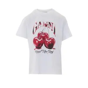 GANNI Cherry T-shirt - White