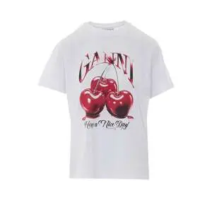 GANNI Cherry T-shirt - White