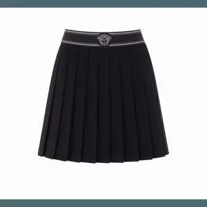 Versace Medusa Motif Mini Pleated Skirt - Black
