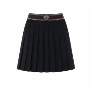 Versace Medusa Motif Mini Pleated Skirt - Black