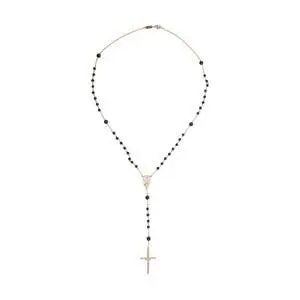 Dolce & Gabbana Rosary-style Necklace With Cross - Black