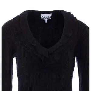GANNI Frill Sweater - Blue