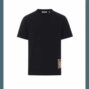 Burberry Check Cashmere Patch T-shirt - Black