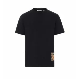 Burberry Check Cashmere Patch T-shirt - Black