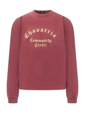 WILLY CHAVARRIA Community Center Tee - Bordeaux