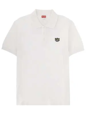 Kenzo Cotton Polo Shirt With Tiger Embroidery - White
