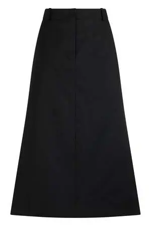 Fendi Long Virgin Wool Skirt With Roomy, Flowing Fit