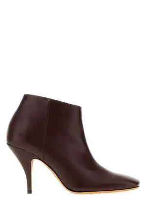 JUDE Chocolate Leather Credo Ankle Boots With 9 Cm Heel - Brown