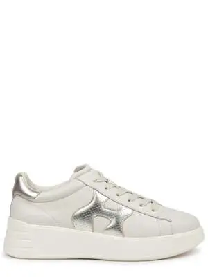 Hogan Platform Leather Sneakers With Metallic Accents
