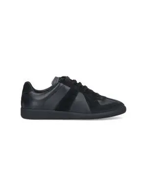 MAISON MARGIELA Maison Margiela Men's Low-Top Leather Sneakers Black