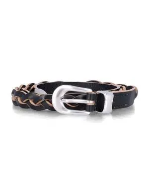 Our Legacy Braided Leather Belt With Metal Pin Buckle - Nero
