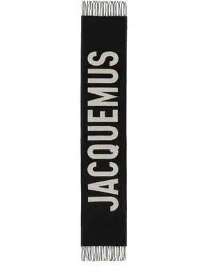Jacquemus Jacquard Logo Scarf 180 X 35 Cm - Black