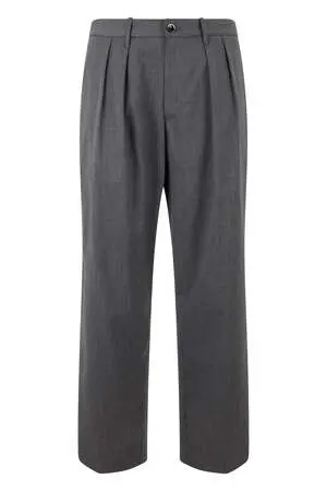 NINE:INTHE:MORNING Pleated High-waist Wide-leg Trousers - Grey