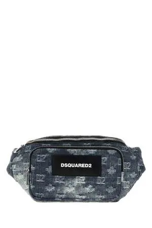 Dsquared2 Denim Monogram Belt Handbag Mini Pouch Bag - Printed