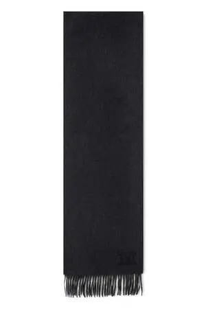 Max Mara Cashmere Scarf With Fringe Finish - Grey