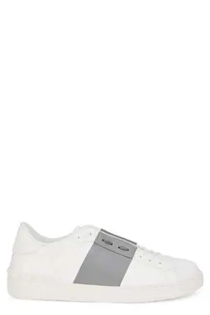 Valentino Garavani Modern Mini-side Stripe Synthetic Leather Sneakers For - White