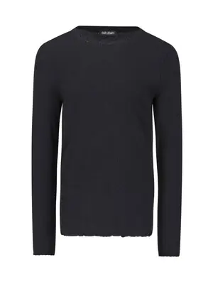 Our Legacy Ribbed Long Sleeve Mock Neck Sweater - Black