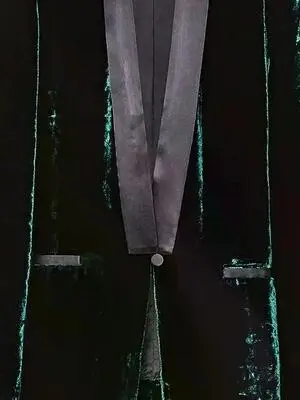 FORTE_FORTE Crushed-velvet Shawl-lapel Blazer
