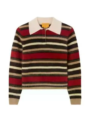 Guest In Residence Striped Cropped Sweater