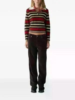 Guest In Residence Striped Cropped Sweater