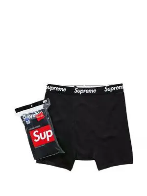 Supreme Hanes Logo-waistband Boxer Black