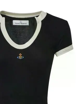 VIVIENNE WESTWOOD Orb Embroidered Cropped T-shirt