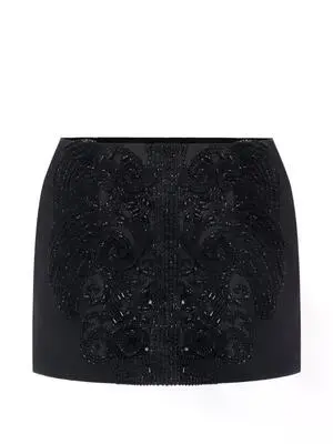 Elisabetta Franchi Double-layer Crêpe Miniskirt With Crystals