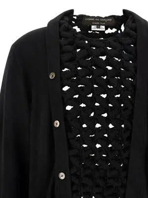 Comme Des Garçons Panelled Open-knit Cardigan
