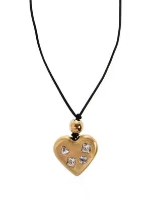 Jacquemus Heart-shaped Crystal-embellished Necklace
