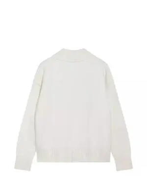 AMI Paris White Wool Polo With De Coeur