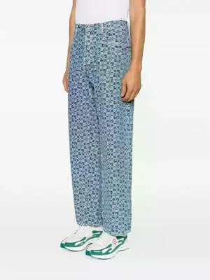 Kenzo Geometric-print Straight-leg Jeans