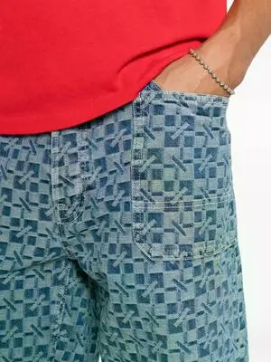 Kenzo Geometric-print Straight-leg Jeans