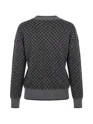 DRUMOHR Geometric-pattern V-neck Sweater - Grey