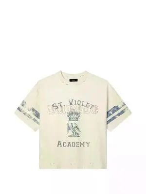 PURPLE BRAND Graphic-print Distressed T-shirt - White